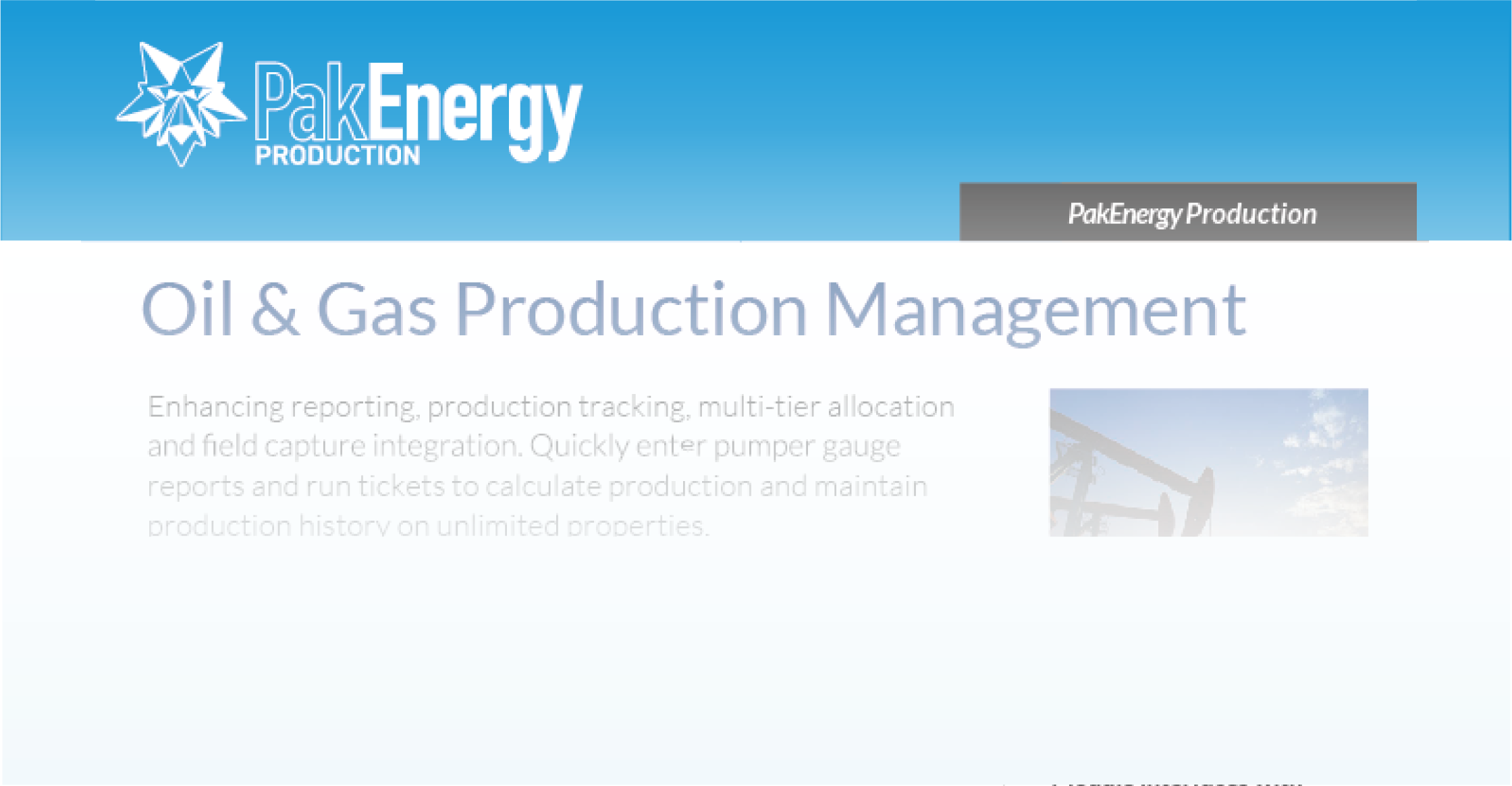 Production Data Capture and Field Data Capture Solution - PakEnergy ...